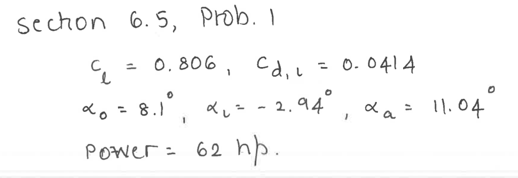 Solved Section 6.5 1. A wing with an elliptical planform is | Chegg.com