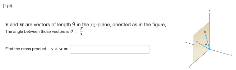 Solved (1 pt) v and w are vectors of length 9 in the | Chegg.com
