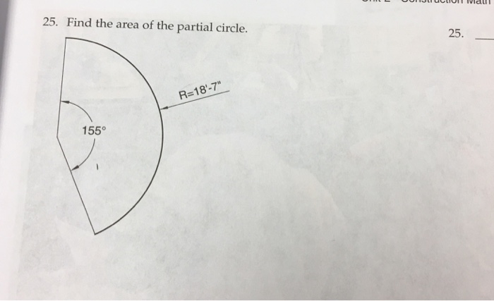 Solved Find the area of the partial circle. | Chegg.com