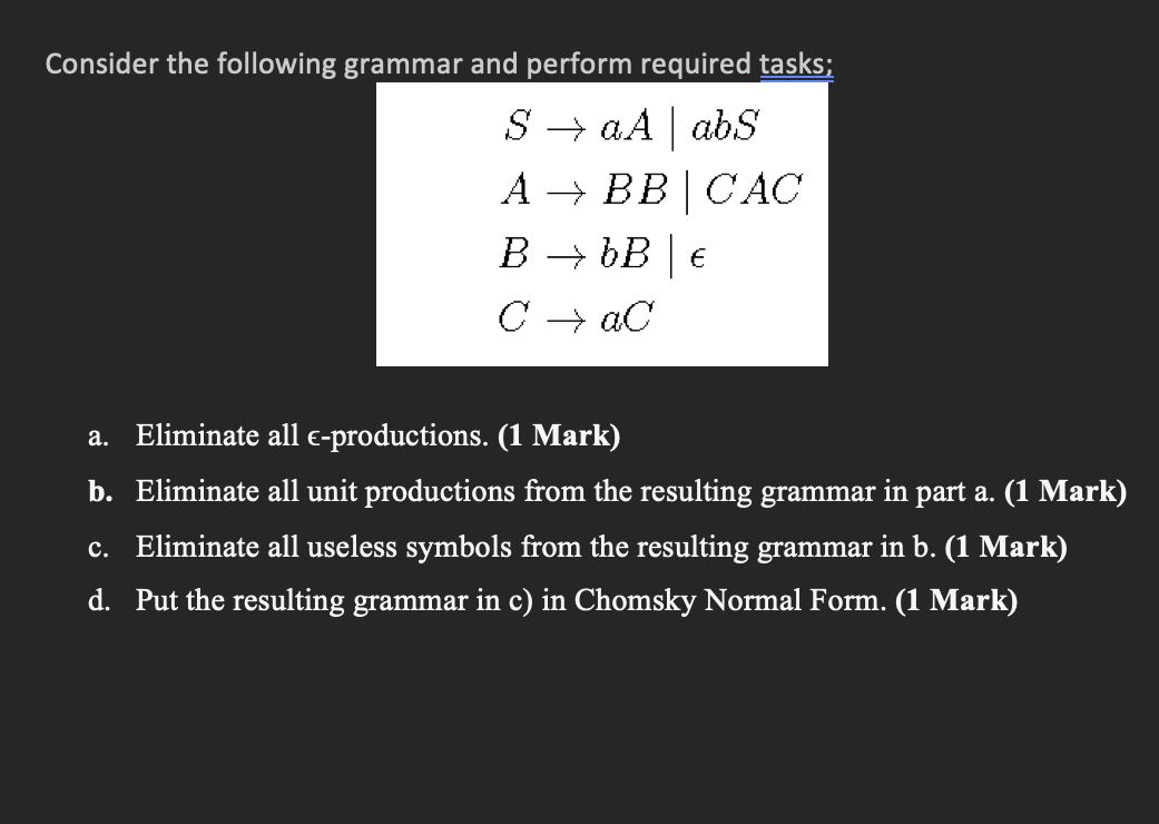 Solved Consider the following grammar and perform required | Chegg.com
