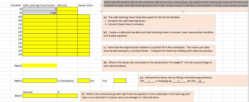 OSHA rates 90 decibels (db) as the maximum safe noise | Chegg.com