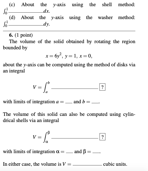 Solved Set up integrals to compute the volume of the solid | Chegg.com