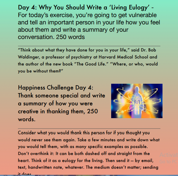 Day 4: Why You Should Write a 'Living Eulogy' For | Chegg.com