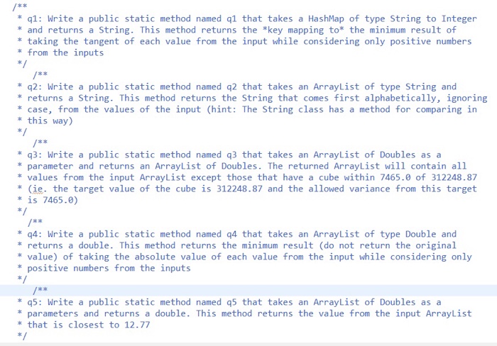 Solved kx 1: Write a public static method named ql that | Chegg.com