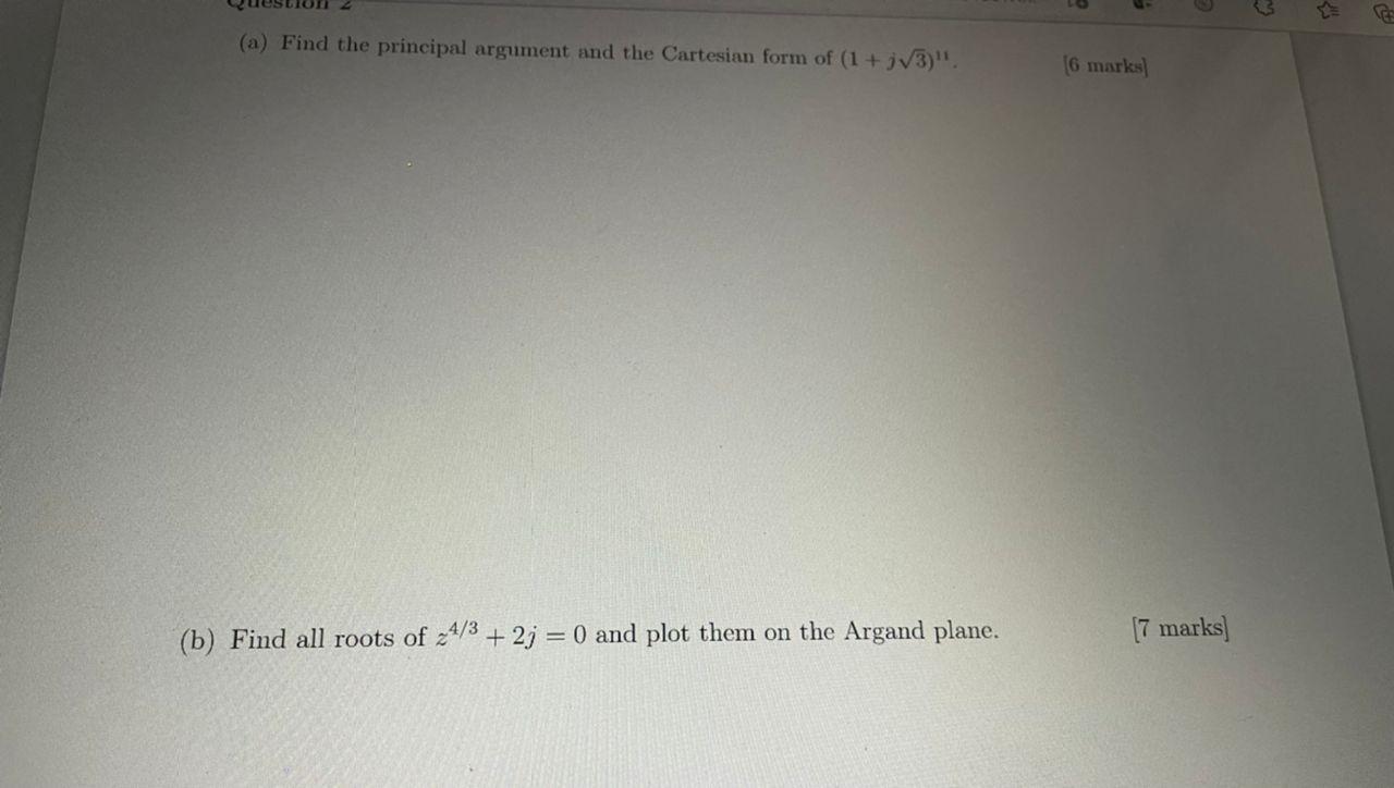 Solved (a) Find the principal argument and the Cartesian | Chegg.com