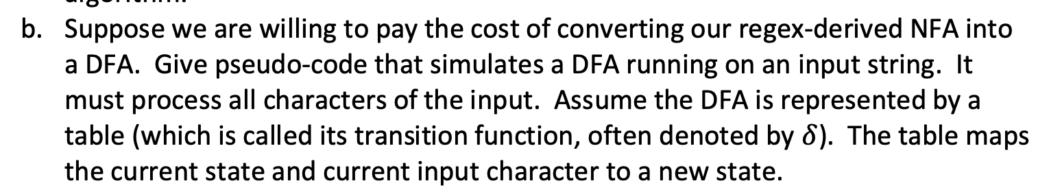 c. Analyze your DFA simulator pseudo-code to show its | Chegg.com