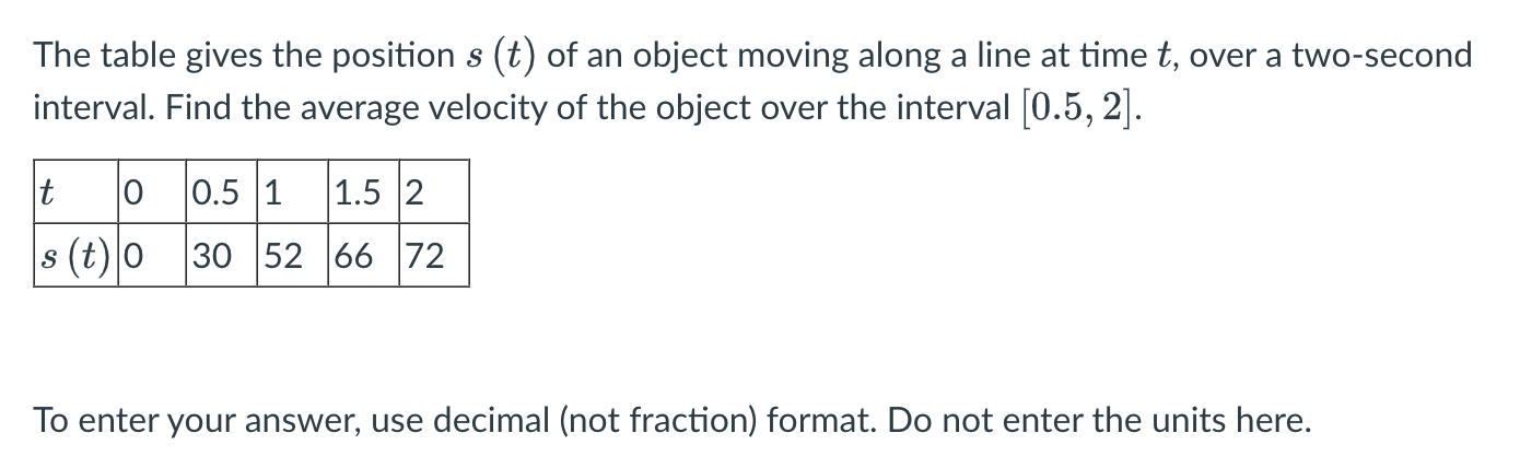 Solved The Table Gives The Position S T Of An Object Moving