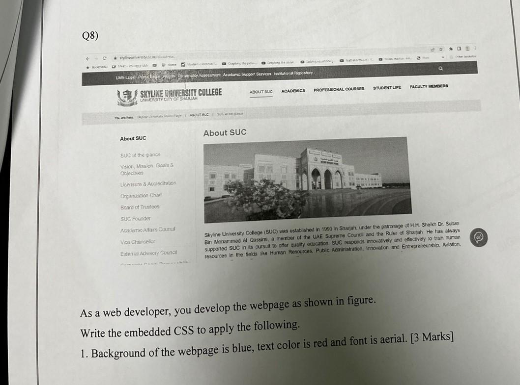 Solved As a web developer, you develop the webpage as shown | Chegg.com