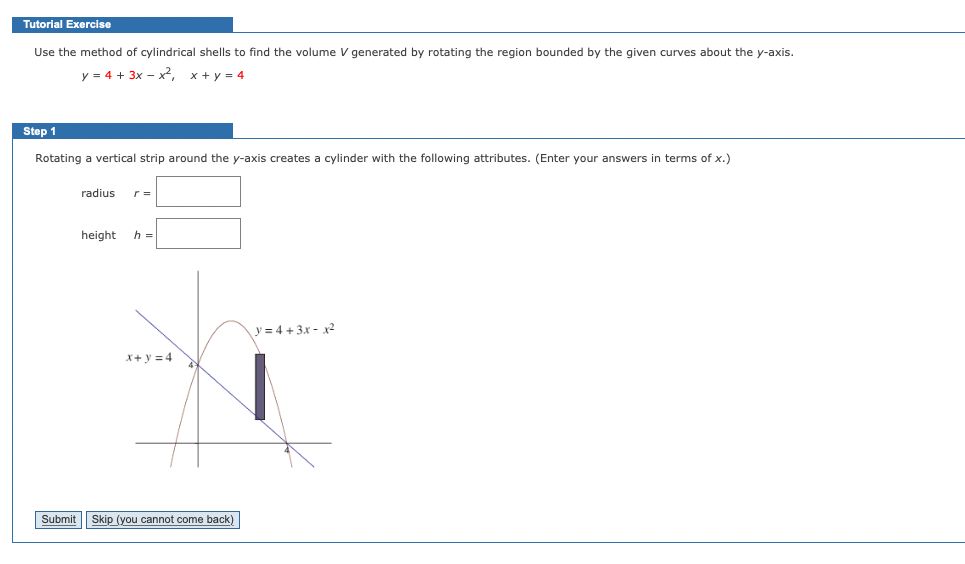 Solved Tutorial Exercise Use the method of cylindrical | Chegg.com