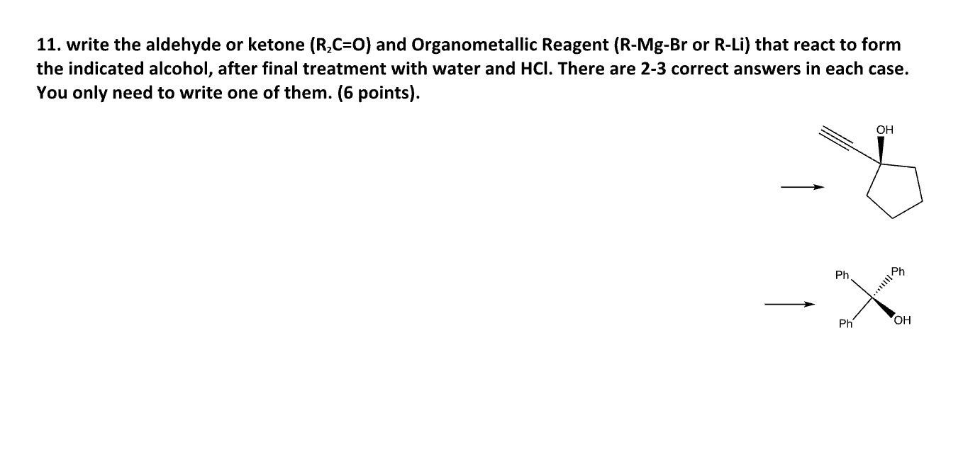Solved 11. write the aldehyde or ketone (R2C=0) and | Chegg.com