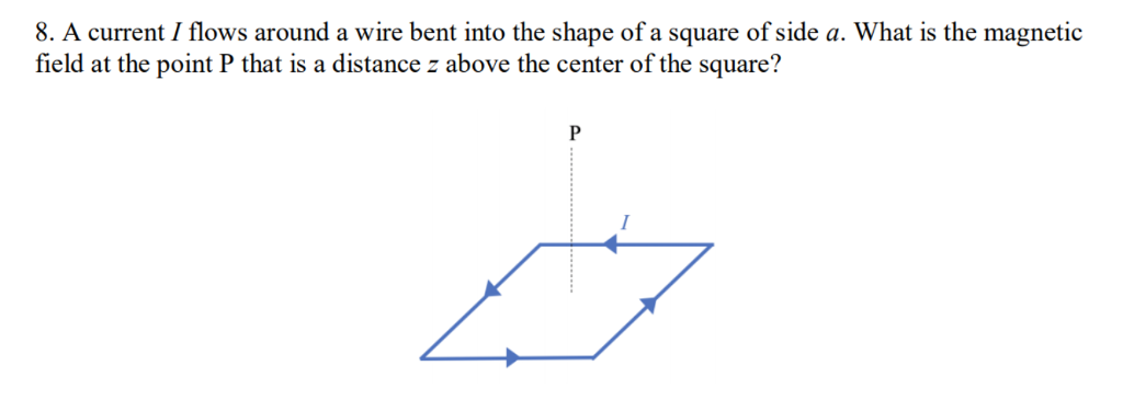 Solved 8. A current I flows around a wire bent into the | Chegg.com