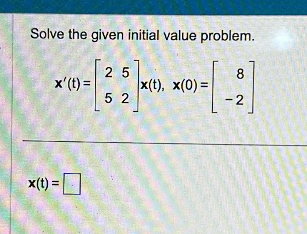 Solve the given initial value problem. | Chegg.com