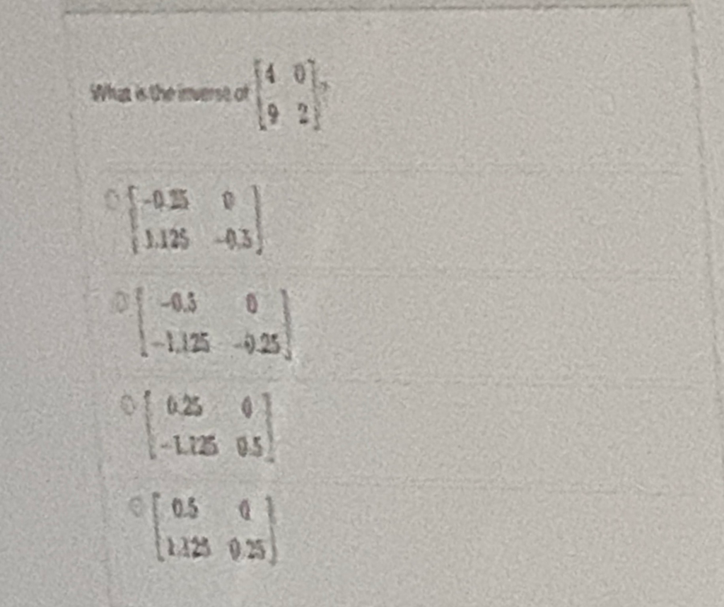 Solved What matrix will be used as the inverted coefficient | Chegg.com