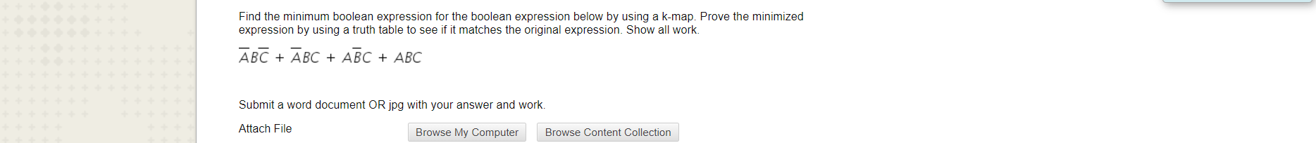 Solved Find The Minimum Boolean Expression For The Boolean 8114