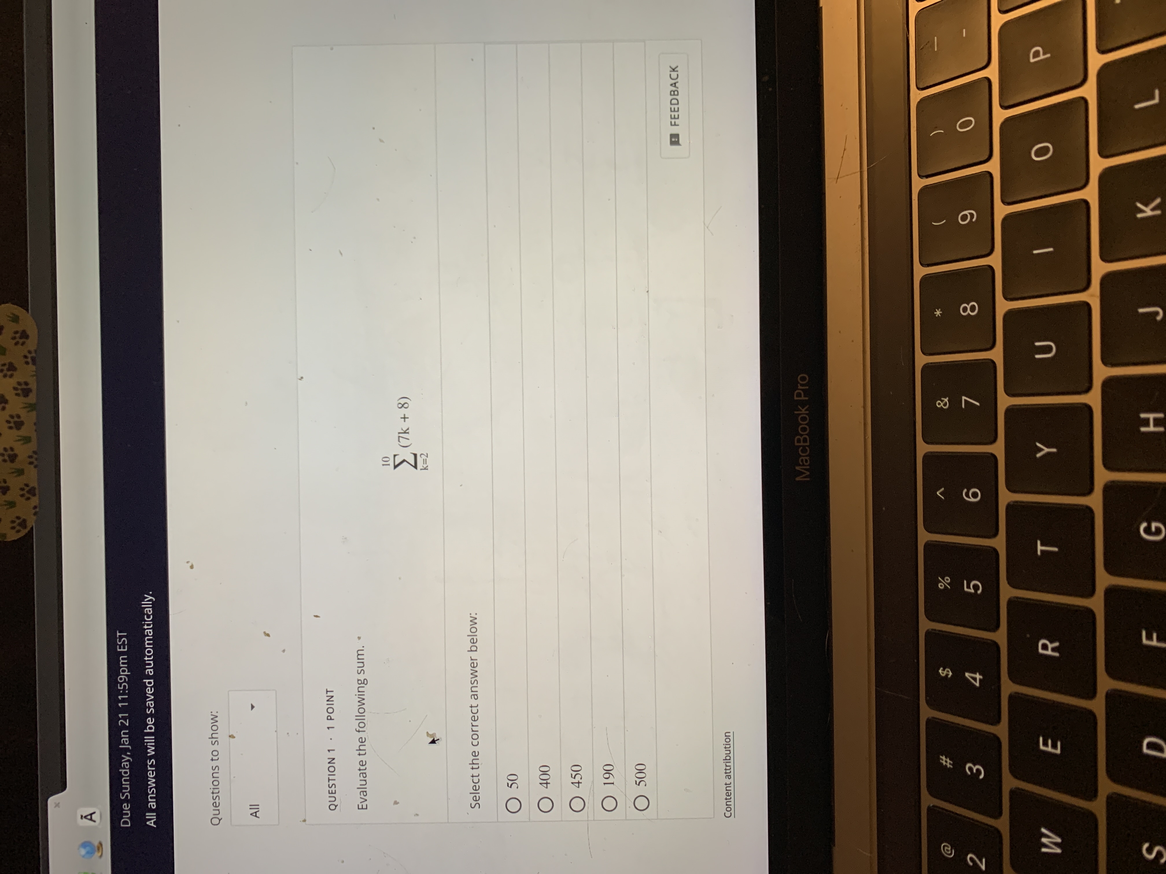 Solved Questions to show:QUESTION 1 * 1 ﻿POINTEvaluate the | Chegg.com