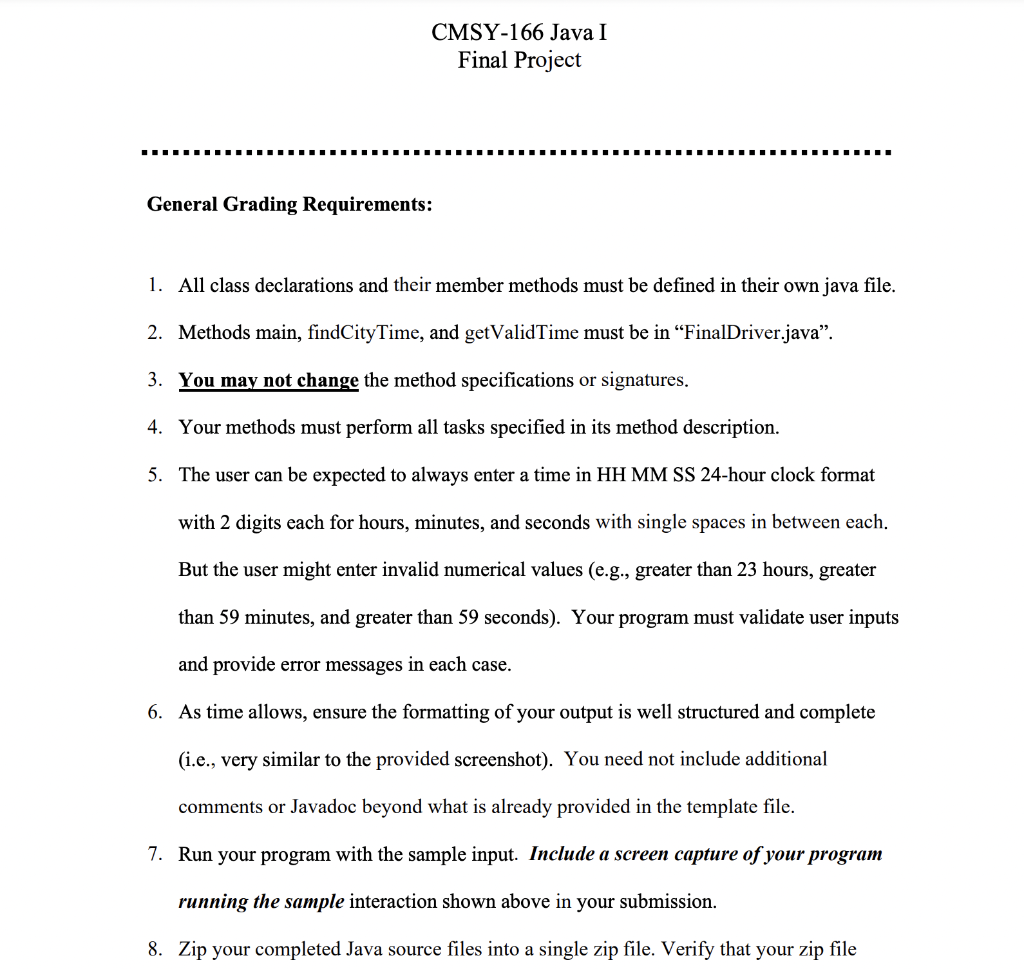 Solved CMSY-166 Java I Final Project Problem Description | Chegg.com