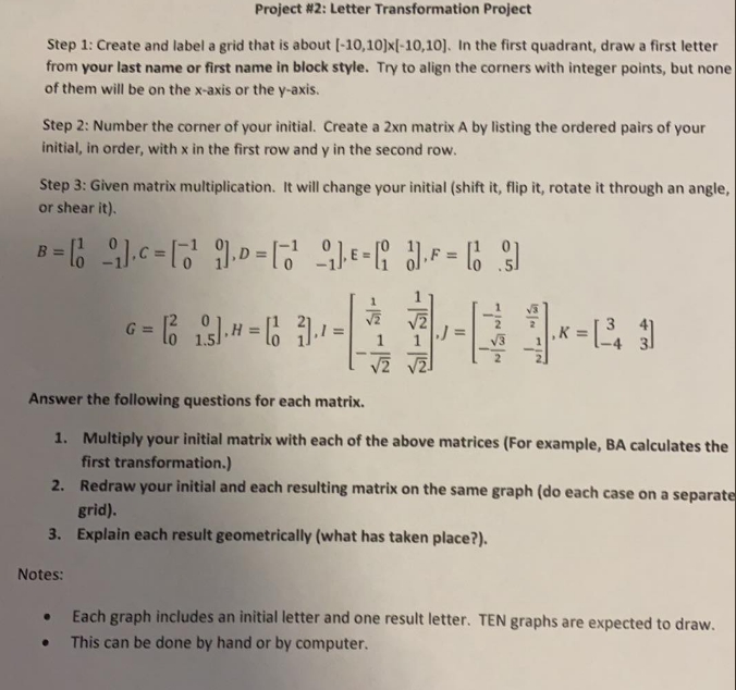 Solved Project #2: Letter Transformation Project Step 1: | Chegg.com