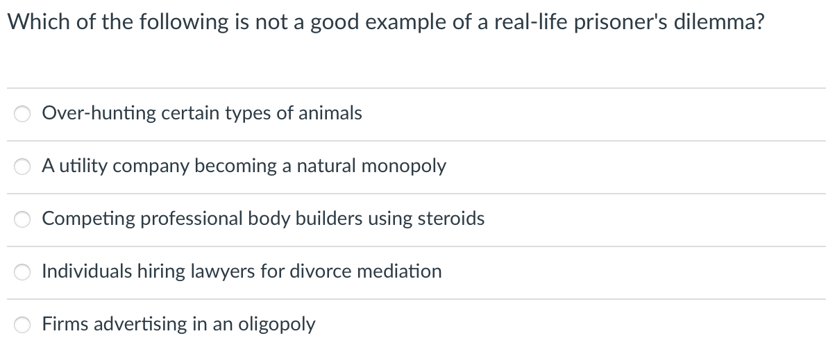 Solved Which of the following is not a good example of a | Chegg.com