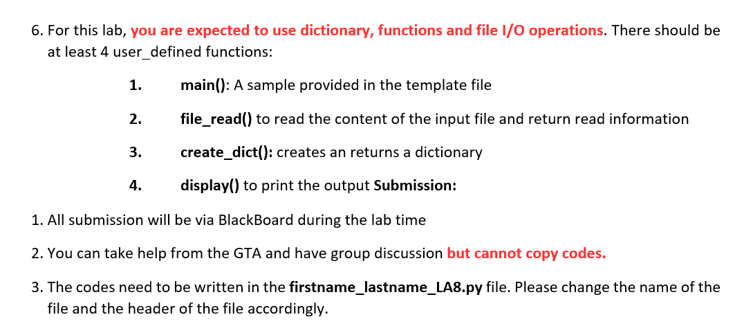 Solved Topics: Functions, Files Read and write, Dictionary | Chegg.com