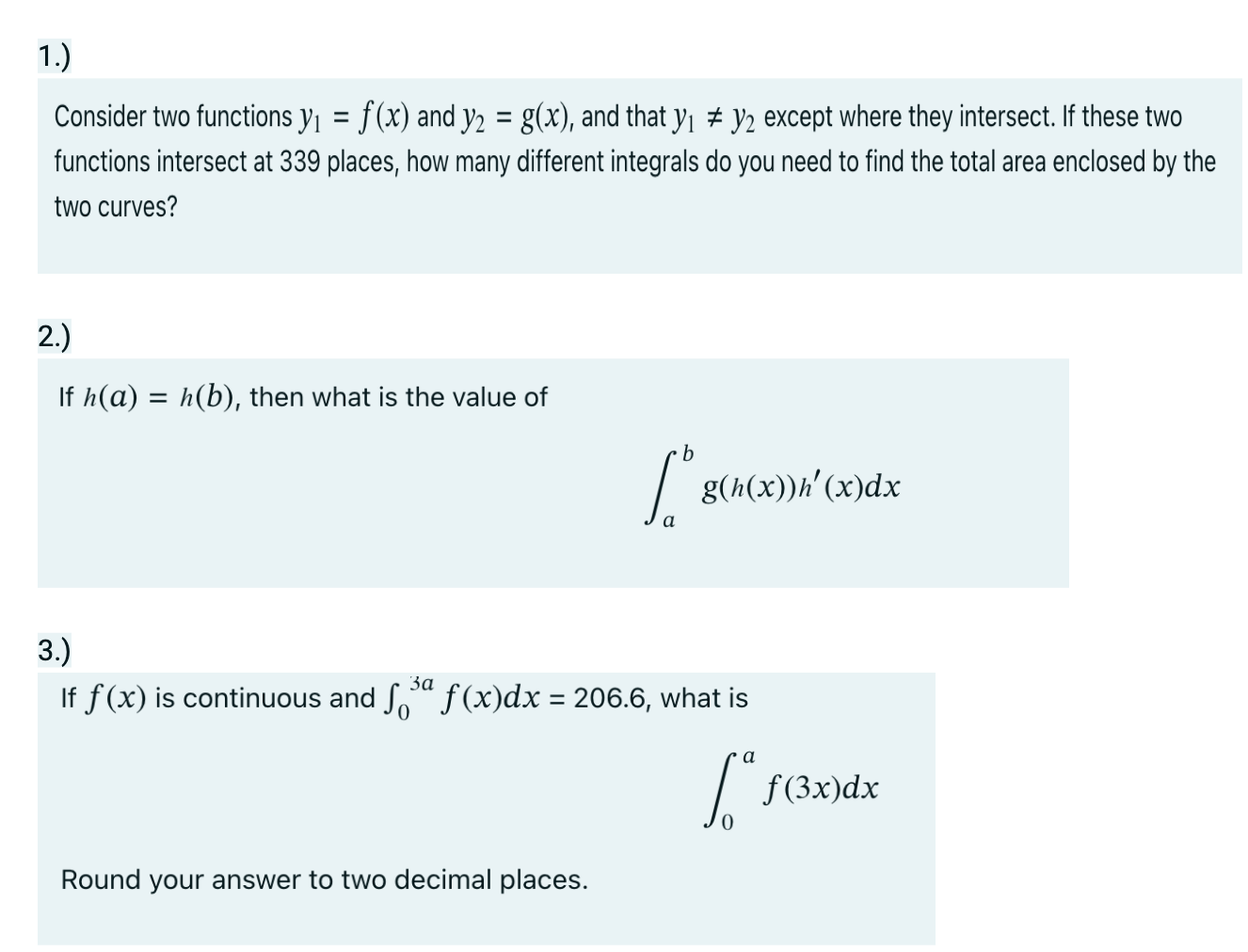 Solved Consider two functions y1=f(x) and y2=g(x), and that | Chegg.com