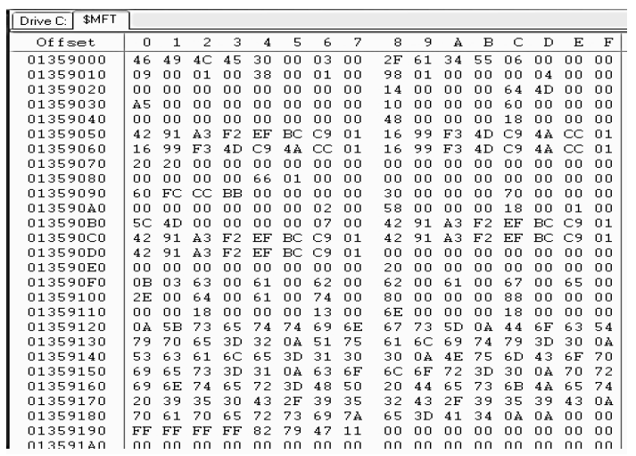 1. The figure shows a MFT record in NTFS. Use the | Chegg.com