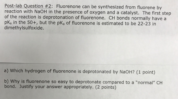 Solved Fluorenone can be synthesized from fluorene by | Chegg.com