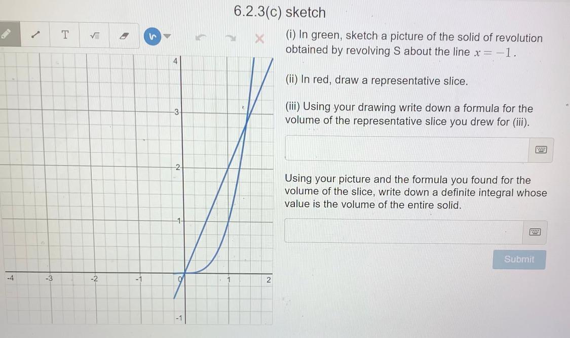 Solved (1 point) Find the volume of the solid obtained by | Chegg.com