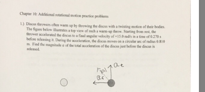 Solved Discus throwers often warm up by throwing the discus | Chegg.com