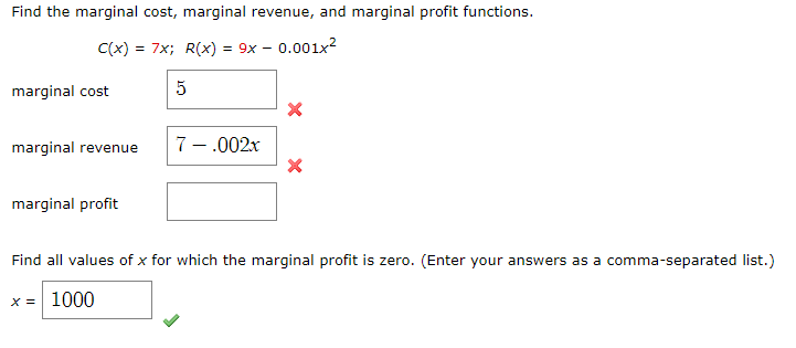 Solved Find the marginal cost, marginal revenue, and | Chegg.com