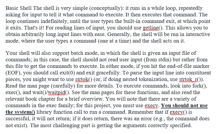 Solved Basic Shell: dash Your basic shell, called dash | Chegg.com