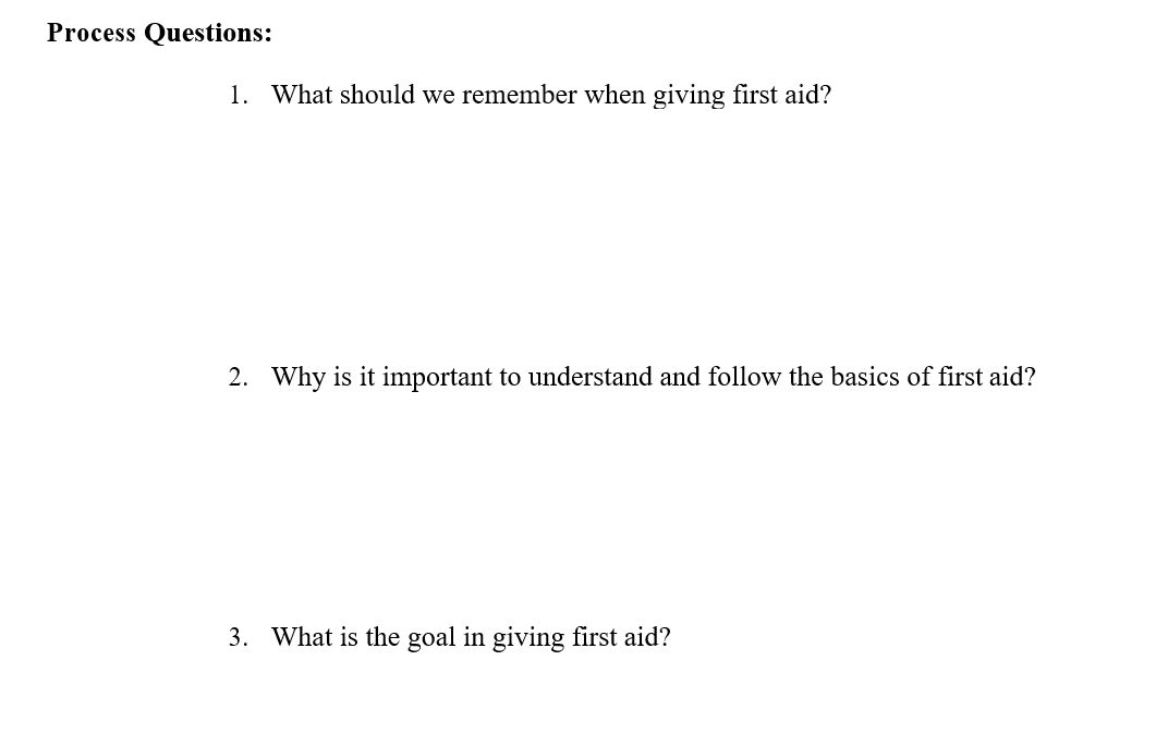 Solved Process Questions: 1. What should we remember when | Chegg.com