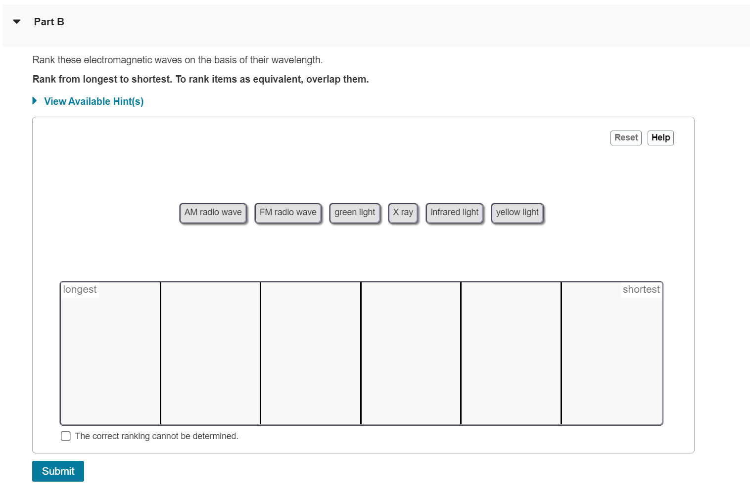 Solved Can someone help in the rankings for part A, B and C, | Chegg.com