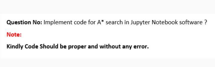 Solved Question No: Implement code for A* search in Jupyter | Chegg.com