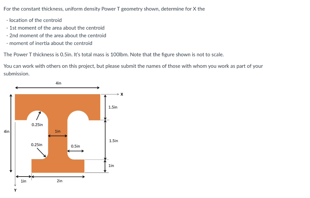 For the constant thickness, uniform density Power T | Chegg.com
