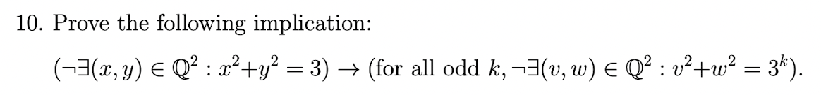 Solved 10. Prove the following implication: | Chegg.com