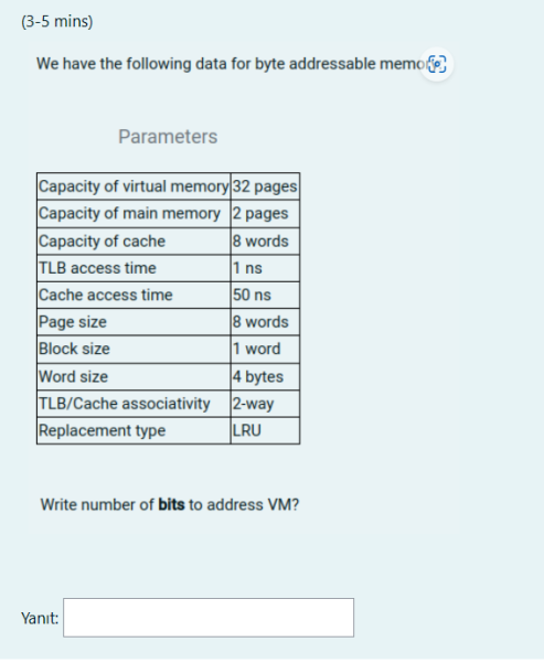 Solved We have the following data for byte addressable memo | Chegg.com