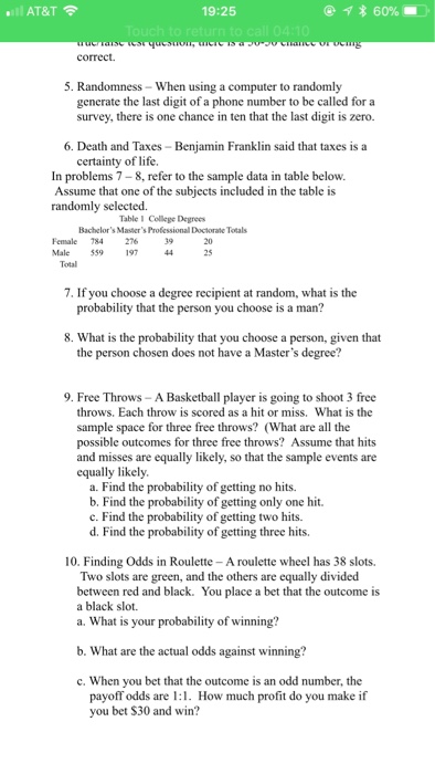 Solved ..il AT&T令 19:25 * 61%- ouc X Chapter 4-2 Assignment | Chegg.com