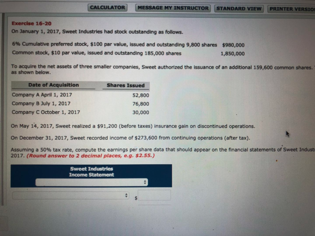 Solved | CALCULATOR MESSAGE MY INSTRUCTOR STANDARD VIEW | Chegg.com