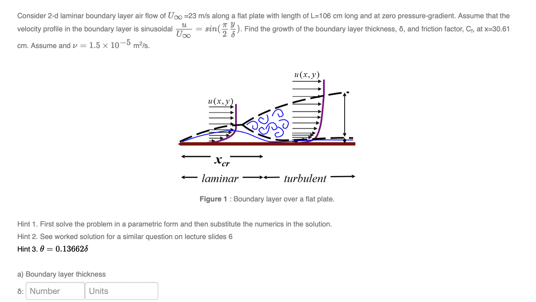 Solved Consider 2-d ﻿laminar boundary layer air flow | Chegg.com