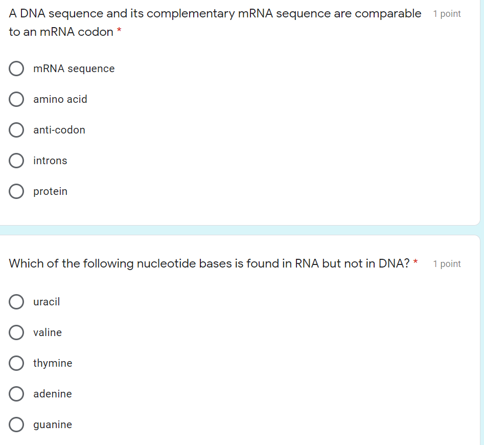Solved A DNA sequence and its complementary mRNA sequence | Chegg.com