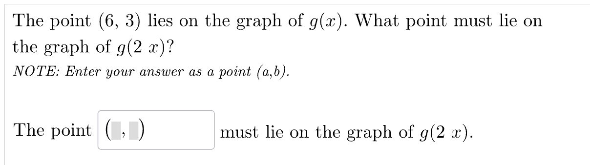 Solved The point (6,3) ﻿lies on the graph of g(x). ﻿What | Chegg.com