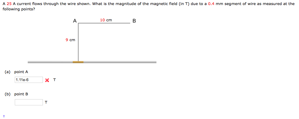 Solved A 25 A current flows through the wire shown. What is | Chegg.com