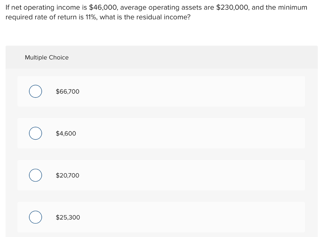 Solved If net operating income is $46,000, average operating | Chegg.com