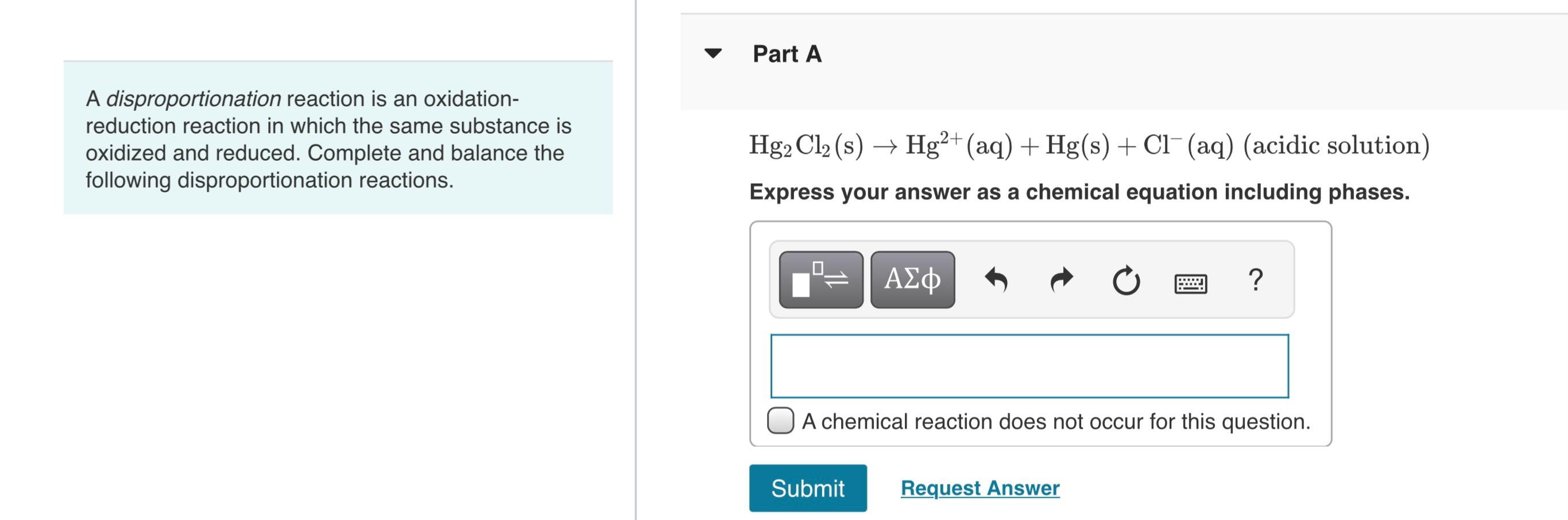 Solved A Disproportionation Reaction Is An