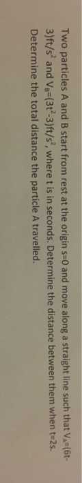 Solved Two particles A and B start from rest at the origin | Chegg.com