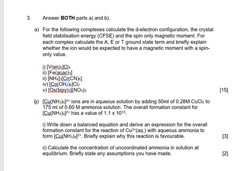 Solved 3. Answer BOTH parts a) and b). a) For the following | Chegg.com