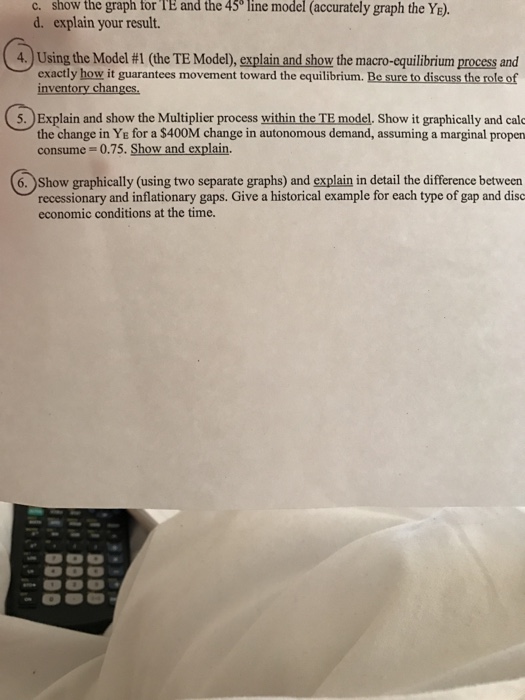 Solved Using the Model (the TE Model), explain and show the | Chegg.com