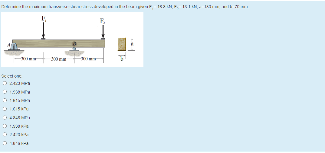 Solved Determine the maximum transverse shear stress | Chegg.com
