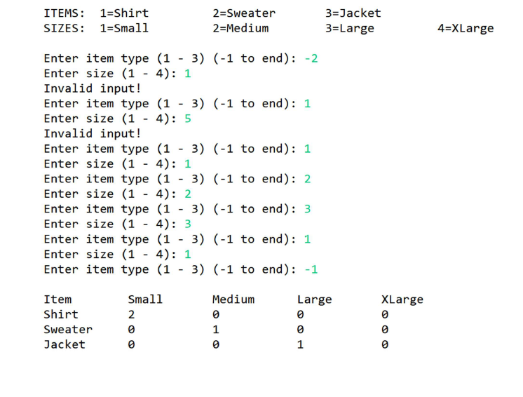 Solved Create a Java application for a clothes shop that | Chegg.com