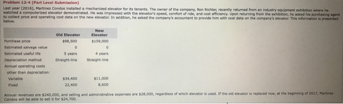 Solved Problem 12-4 (Part Level Submission) Last year | Chegg.com